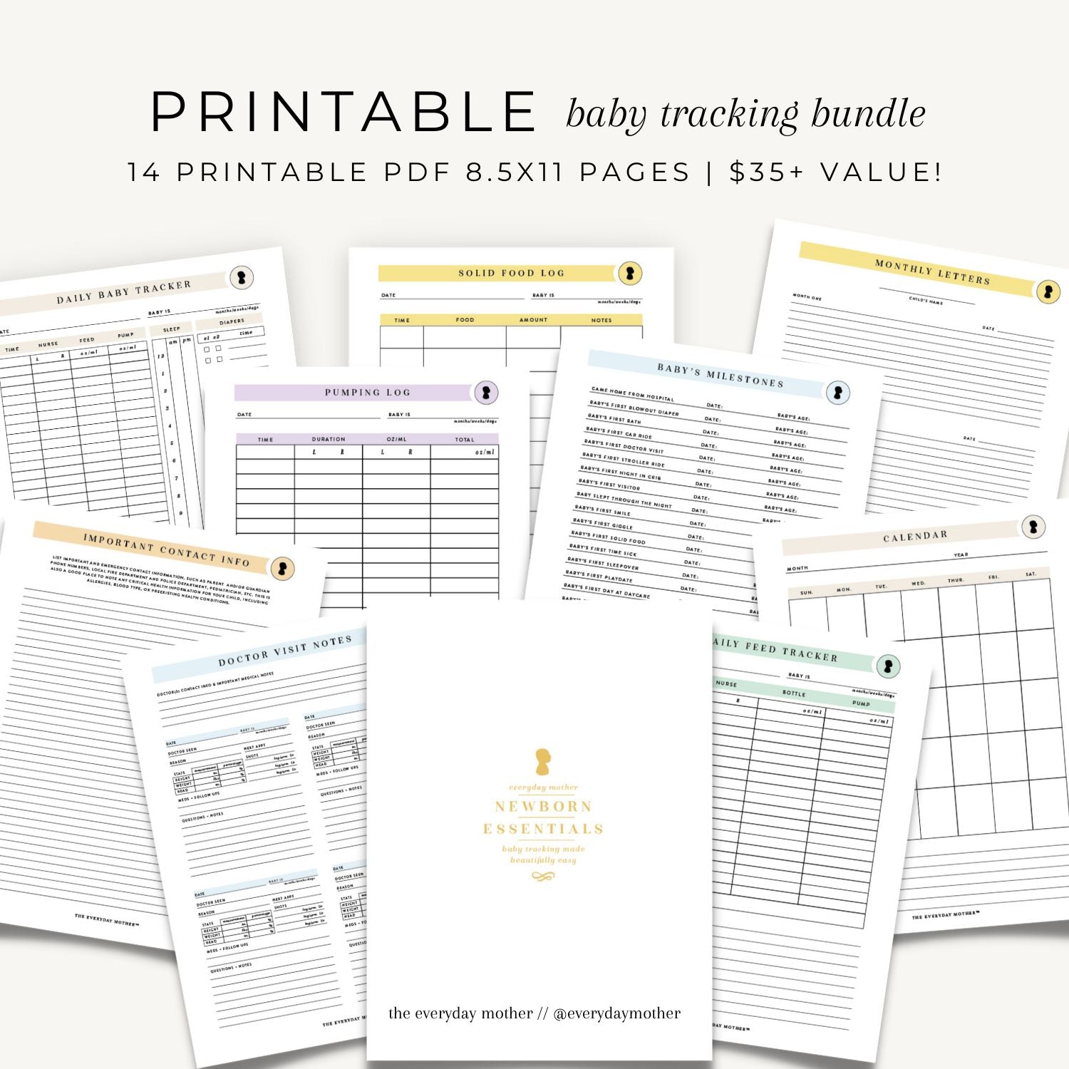 Printable Essential Tracking Bundle – The Everyday Mother