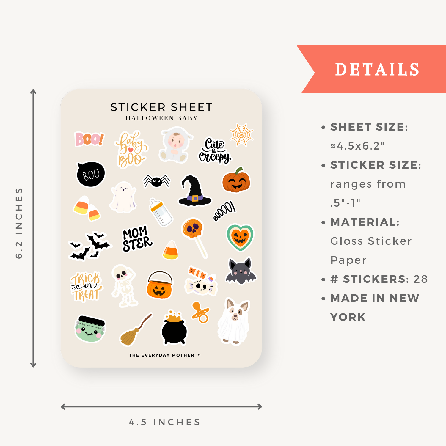 Halloween Sticker Sheet for The Everyday Mother