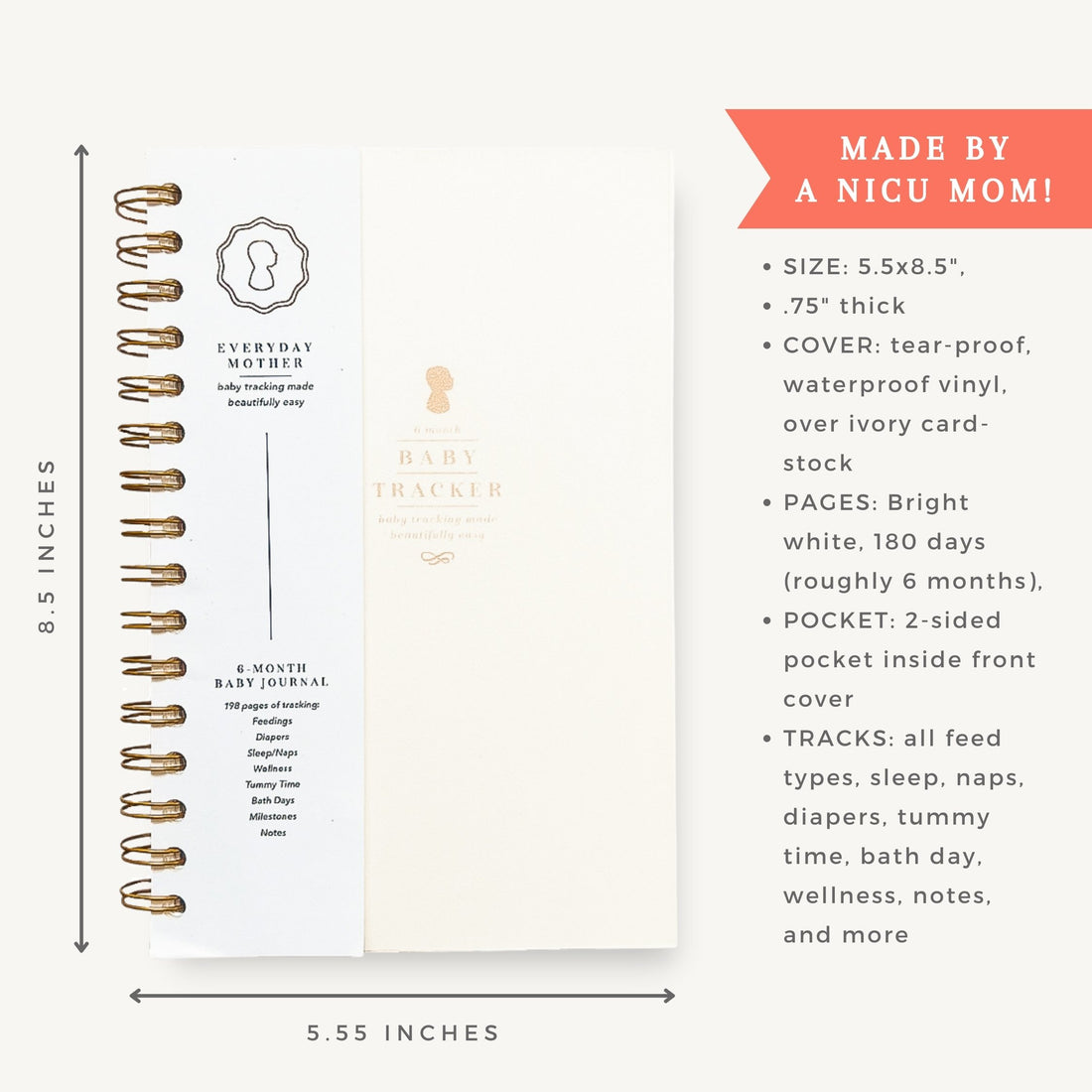 3 Month Daily Baby Tracking Logbook by The Everyday Mother